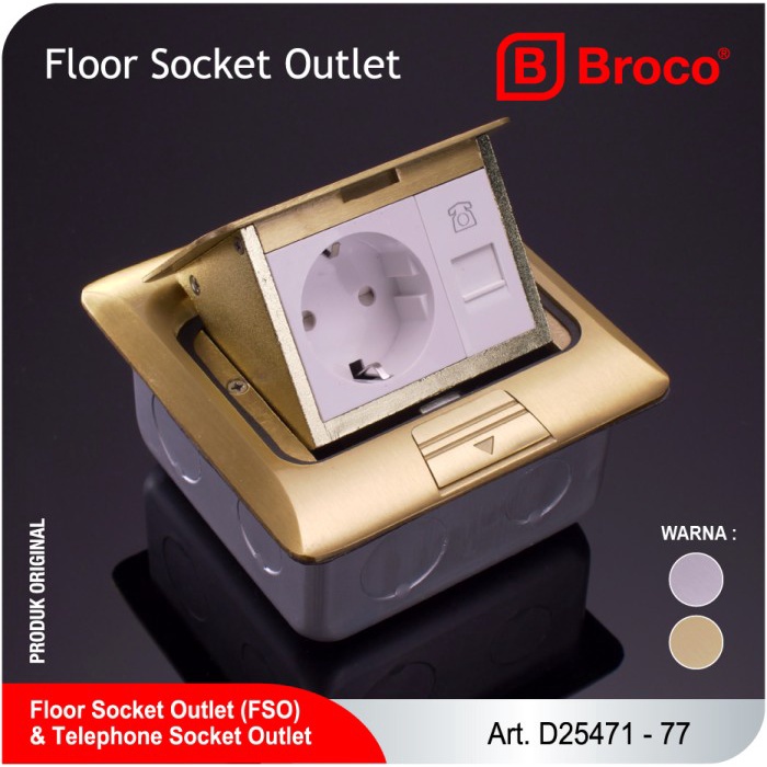Jual Socket Outlet Broco D25471 Floor Socket Outlet + RJ11 | Shopee ...