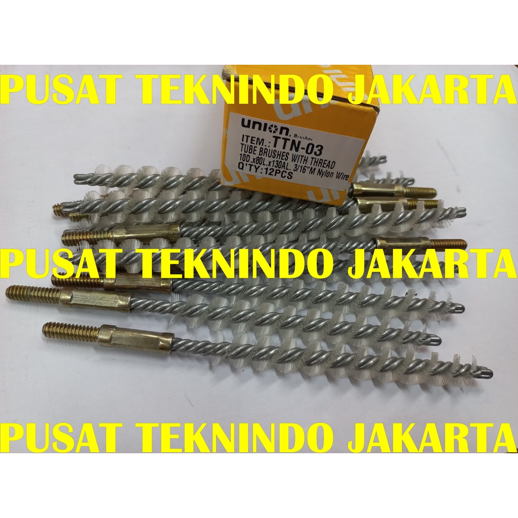 Jual Sikat bor pipa kawat nilon 3/8" 10MM Tube brush nylon UNION TTN-03 ...