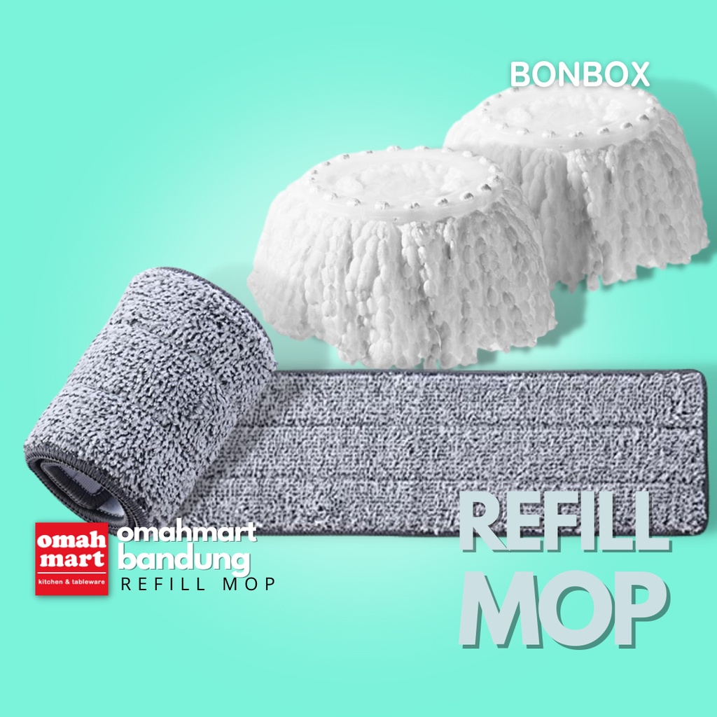Jual Refill Alat Pel Lantai Flat Spin Mop Microfiber BONBOX | Shopee ...