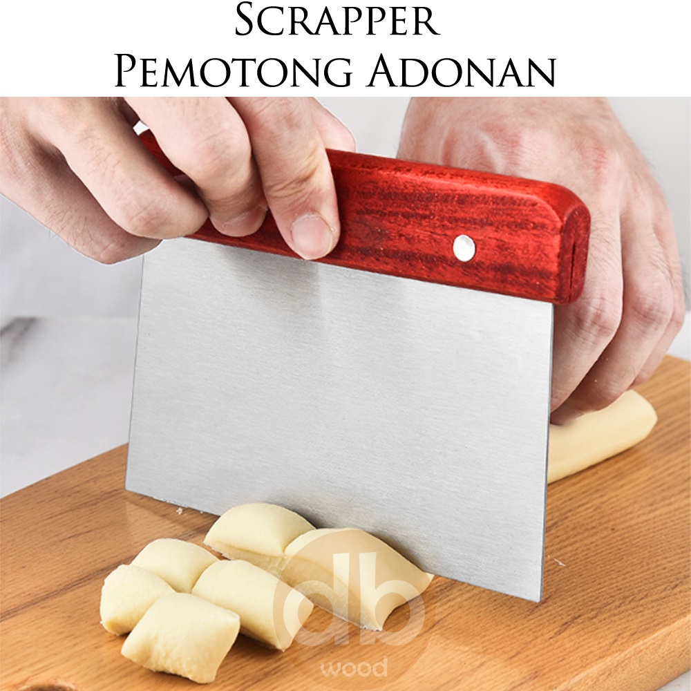 Jual Scraper Alat Pemotong Adonan Kue Stainless Multifungsi | Shopee ...