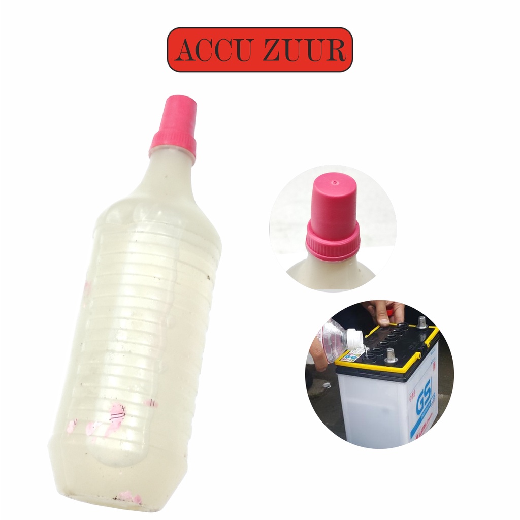 Jual Air Accu Zuur Keras Cairan Aki Zur Tutup Botol Merah Asam Sulfat ...