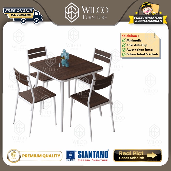 Jual Meja Makan Resto 01 Siantano 4 Kursi / Meja Makan Cafe Murah PLG | Shopee Indonesia
