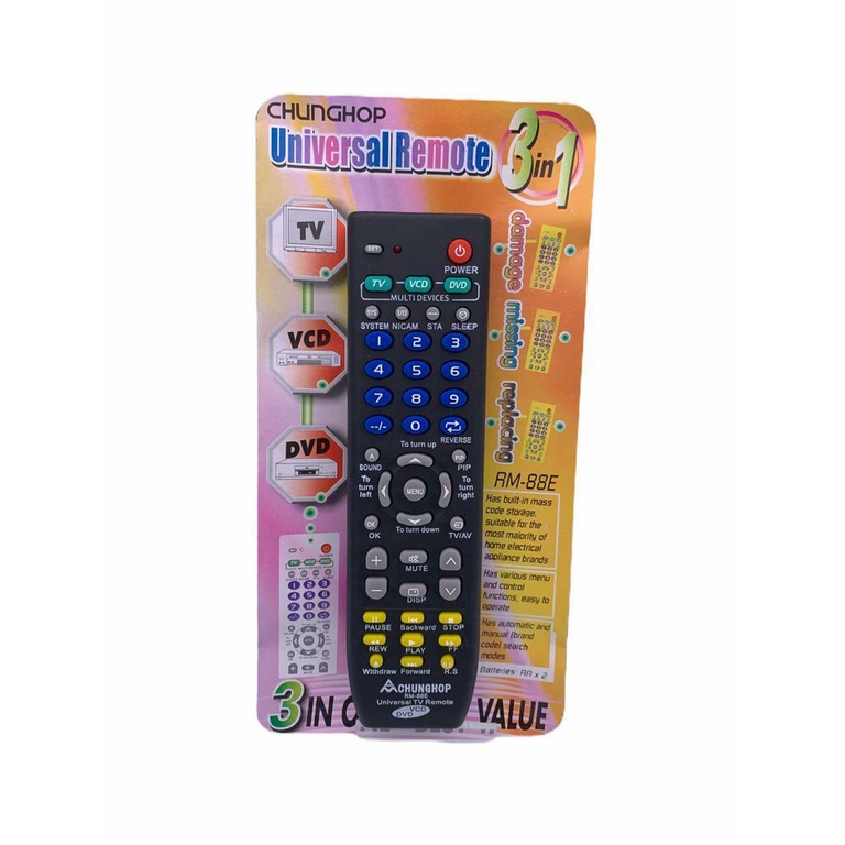 Jual Remote Infrared 3in1 Universal Remote Rm 88e Rm L108e Dvd Tv Vcd