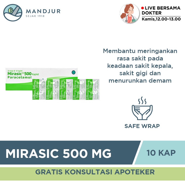 Jual Mirasic 500 mg 10 Kaplet - Pereda Demam dan Nyeri | Shopee Indonesia