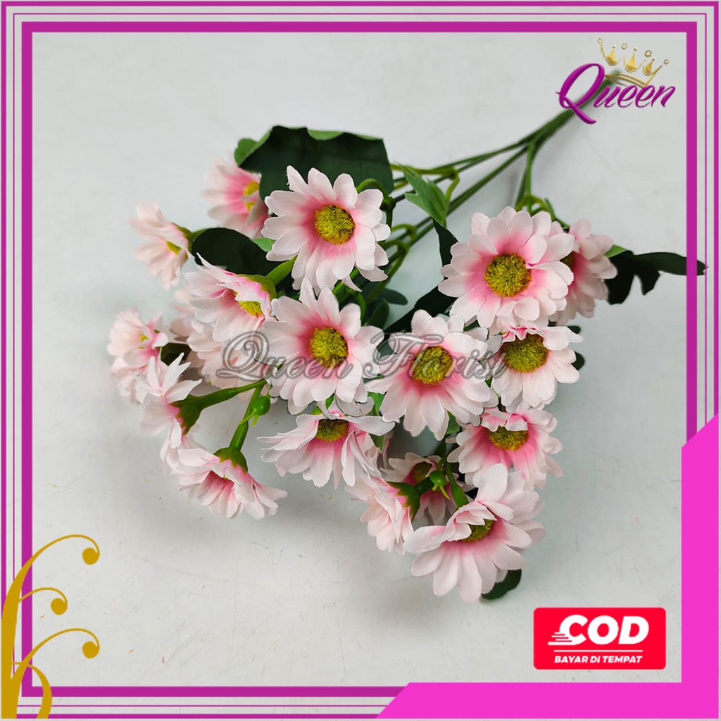 Jual Bunga daisy / Desi monstera cabang 7 - Bunga plastik palsu - bunga Mawar Krisan Aster ...