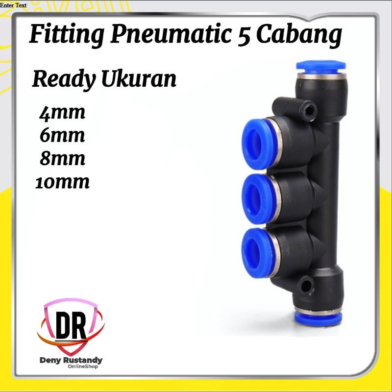 Jual Pneumatic Fitting Quick Connector 5 Way Arah Cabang Splitter ...