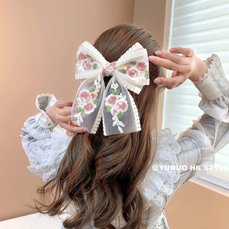 Jual Beautyroom.jkt - Jepit Rambut Pita Besar Putih Lace dengan Bordir ...