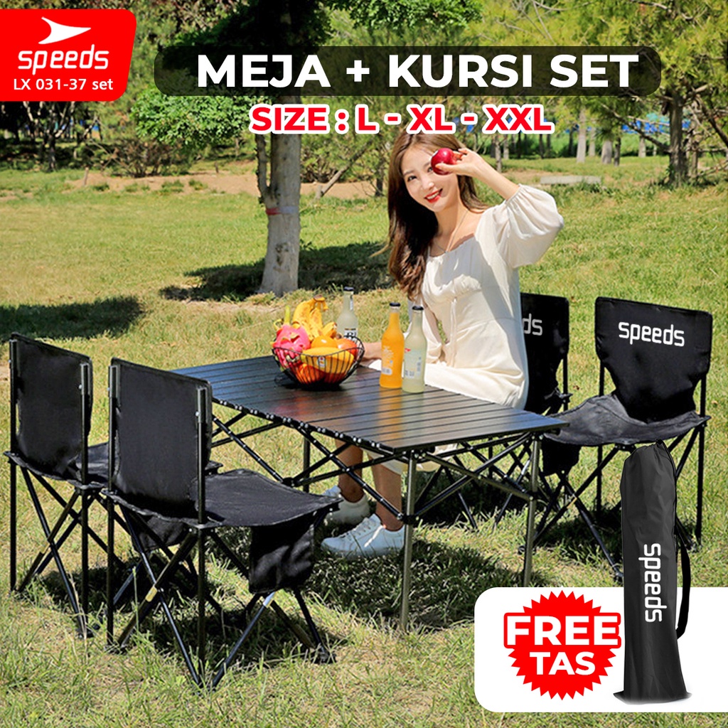 Jual SPEEDS Meja Lipat Kursi Lipat Set Outdoor Indoor Folding Table ...
