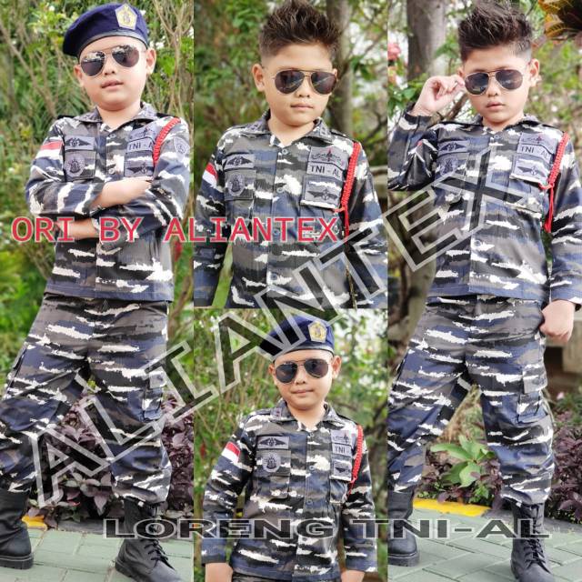 Jual PROMO!! BAJU SERAGAM KOSTUM PROFESI ANAK LORENG TNI-AL | Shopee ...