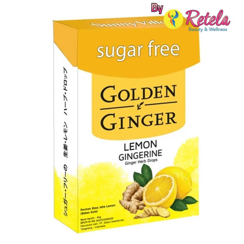 Jual GOLDEN GINGER SUGAR FREE LEMON GINGERINE 45GR | Shopee Indonesia