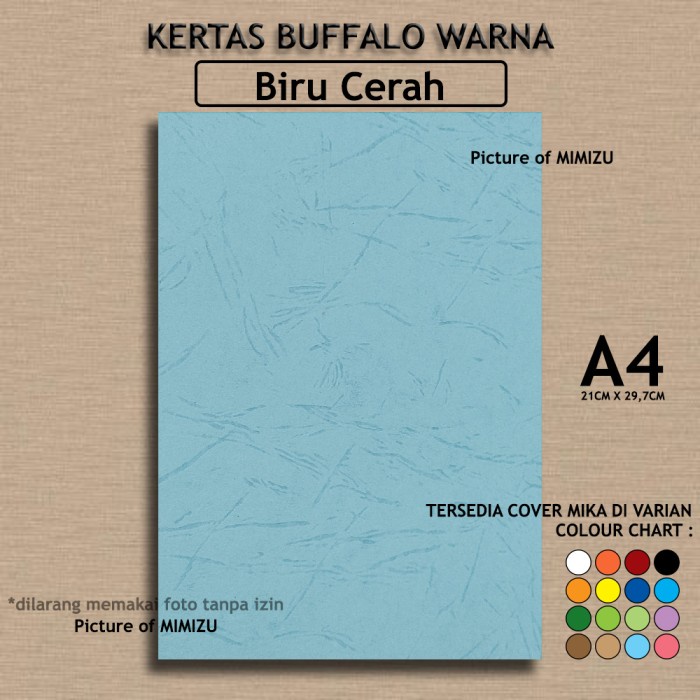 Jual Kertas Buffalo A4 BIRU MUDA Corak Embos Cover JILID SAMPUL ...