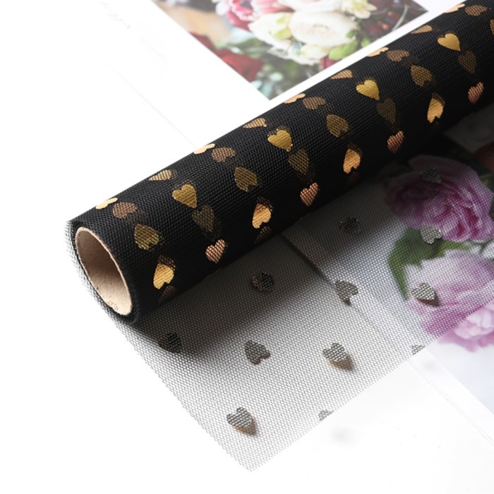 Jual Kain Tile Jaring Love - Bahan kerajinan Buket Bunga - Hitam 1 Roll ...