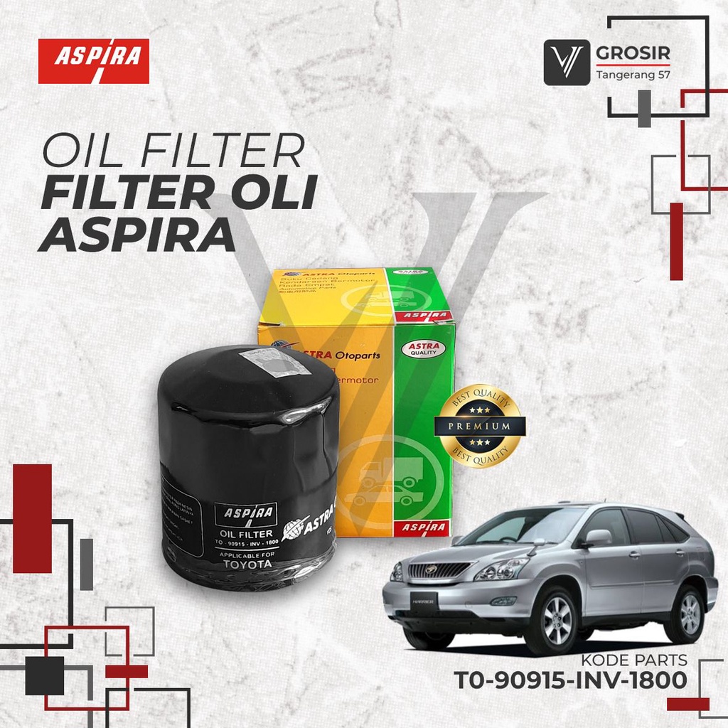 Jual FILTER OLI TOYOTA HARRIER ASPIRA TO-90915-INV OIL FILTER | Shopee ...