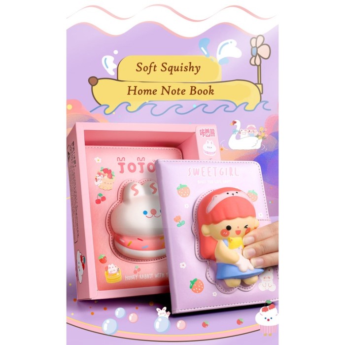 Jual Buku Notebook Squishy, Buku catatan diary squishy 3D kartun lucu ...