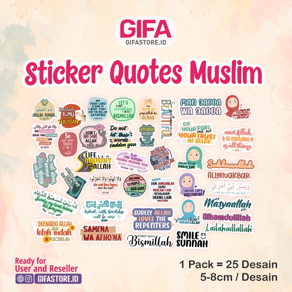 Jual STICKER QUOTES MUSLIM / Stiker Muslim | Shopee Indonesia