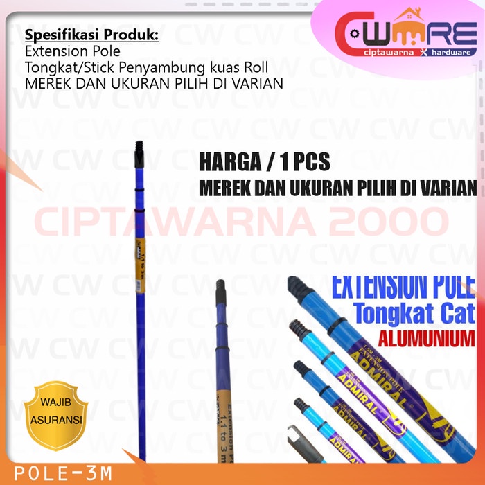 Jual EURO - Tongkat Stik Pemanjang Rol Cat Extension Pole Gagang Kuas ...