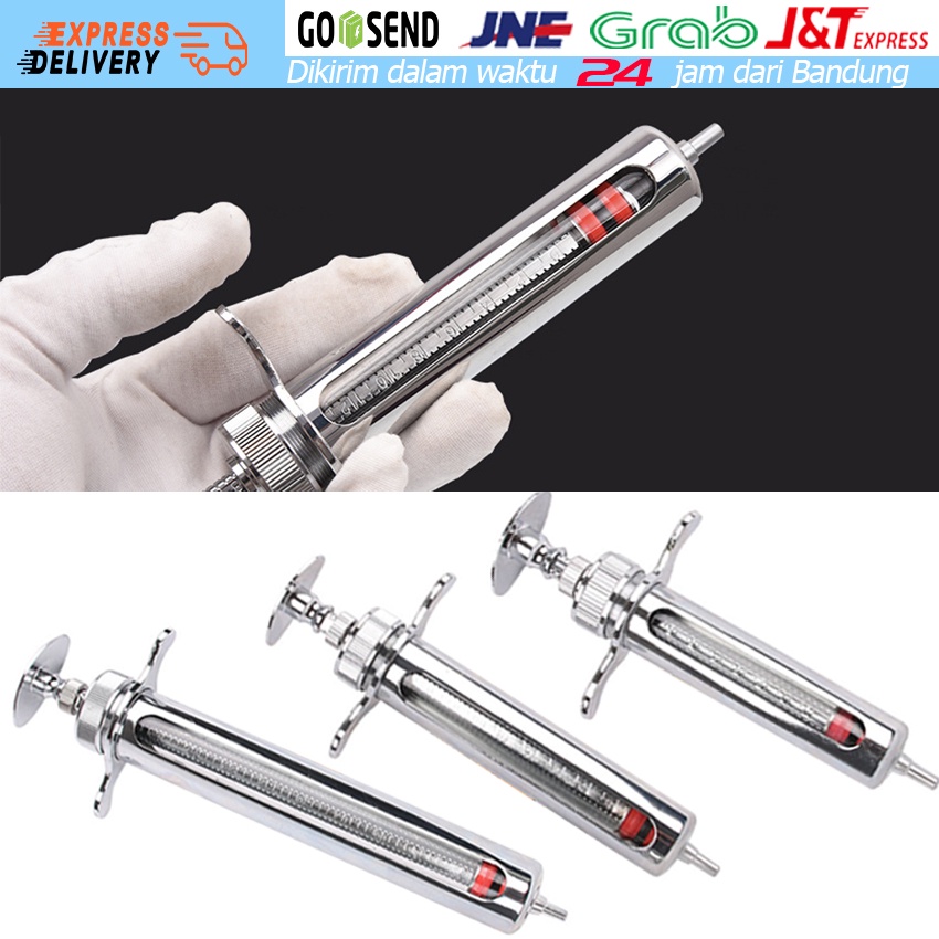 Jual 10/20/50ML Suntikan Syringe Stainless Spuit Spoit / Suntikan Besar ...