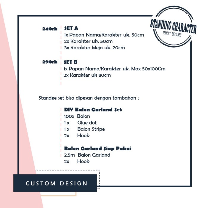 Jual Standing Character Styrofoam - Name Board - Party Backdrop - Set A ...