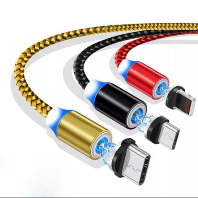 Jual kabel casan magnet micro USB type C iphone kabel magnetic charging ...