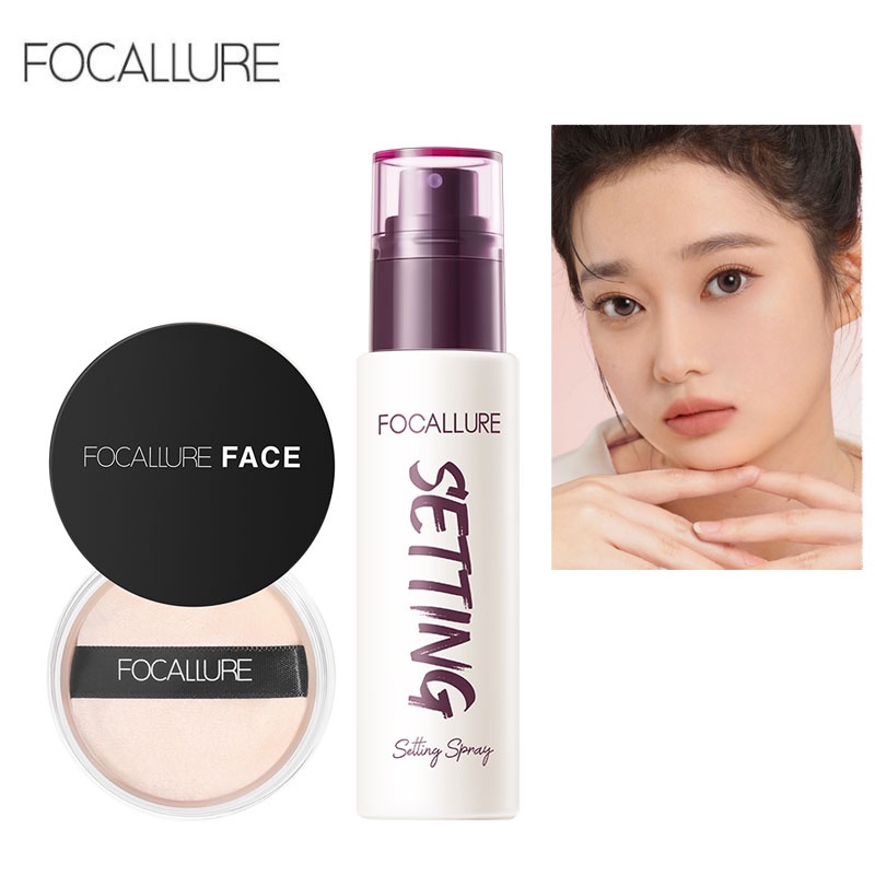 Jual FOCALLURE 2PCS/SET Face Makeup Set Matte Oil Controller Loose ...
