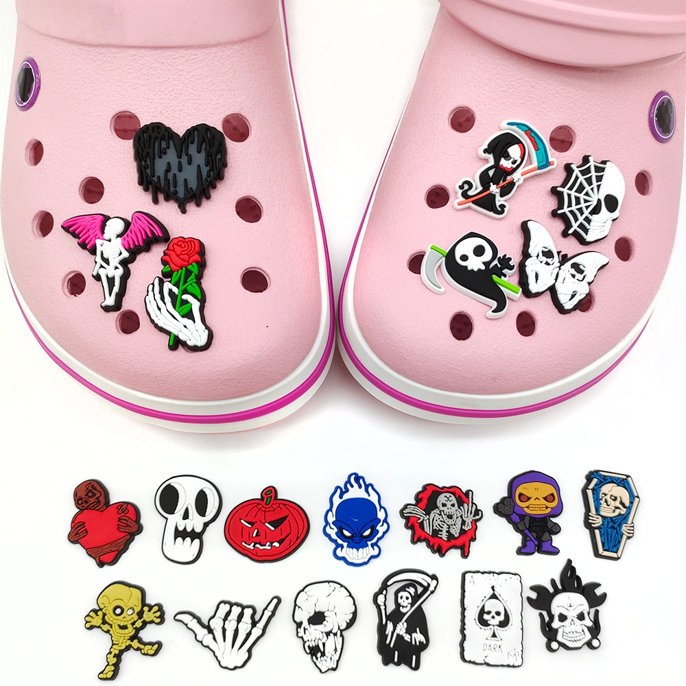 Jual Jibb 319 Pin Sandal z Skeleton Helloween Hiasan Sendal Flat Flip ...