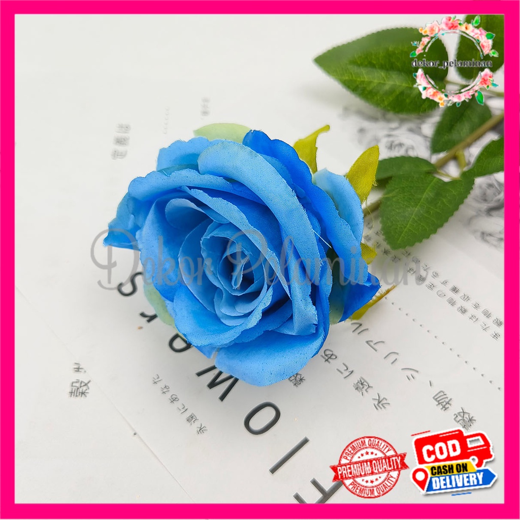 Jual COD 1PCS ROSE MAWAR SINGLE KAIN ARTIFICIAL - TANGKAI PANJANG 50CM ...