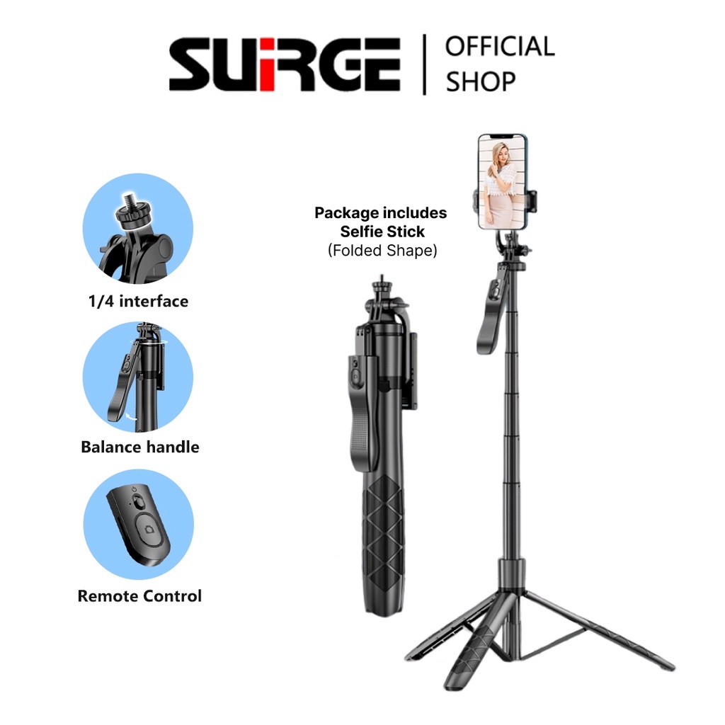 Jual SUIRGE L16 1.53m Wireless Selfie Stick Tripod Stand Foldable Monopod for Gopro Action ...