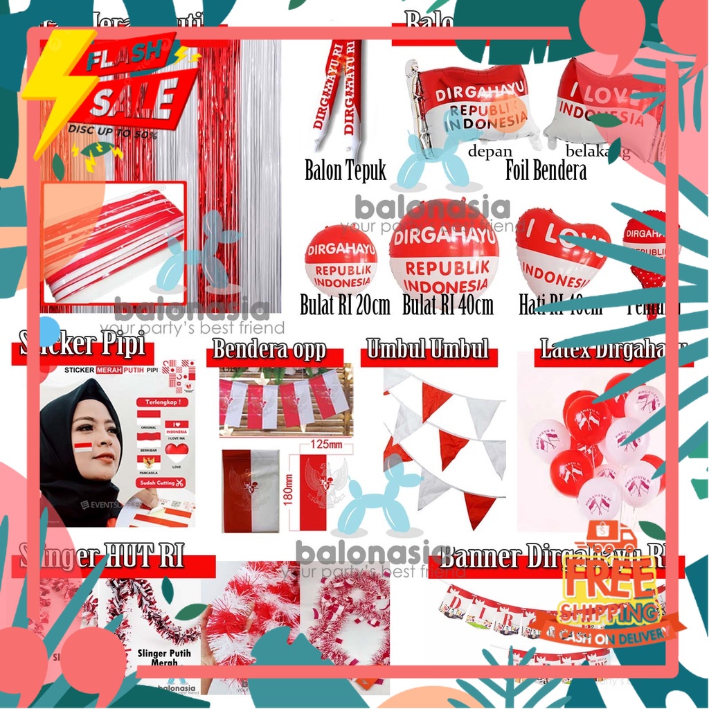 Jual SPESIAL KEMERDEKAAN 17 AGUSTUS // Balon dekorasi kemerdekaan ...