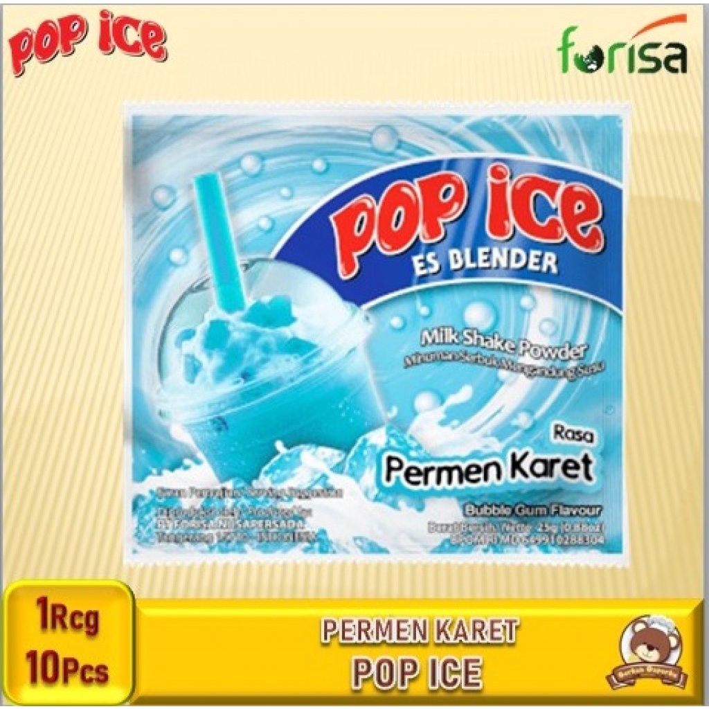Jual Pop Ice Rasa Permen Karet Minuman Ice Blender 25g - 1 Renceng isi ...