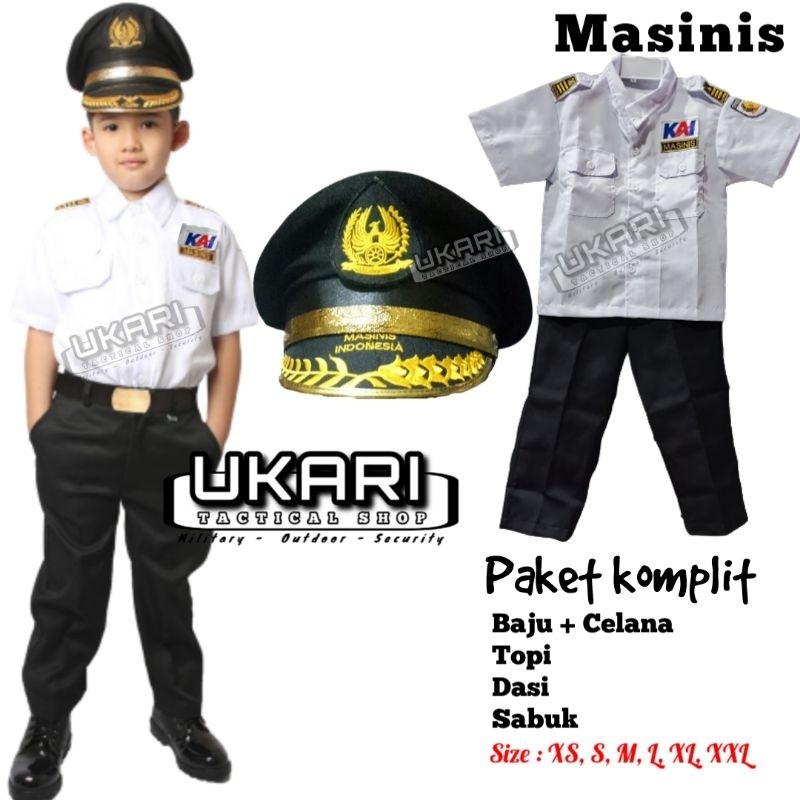 Jual Baju profesi anak Masinis Pilot kostum kereta api kai seragam ...