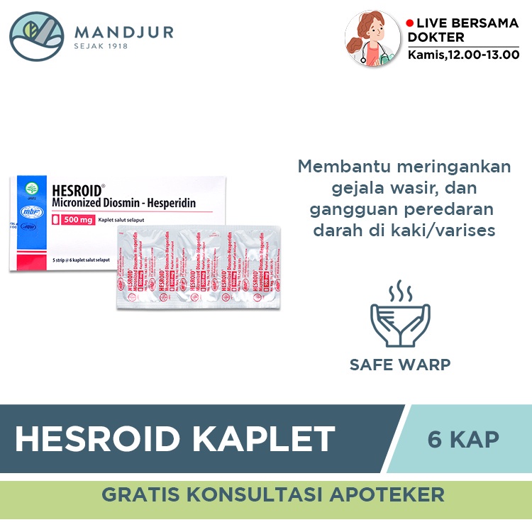 Jual Hesroid 6 Kaplet - Obat Wasir dan Varises | Shopee Indonesia