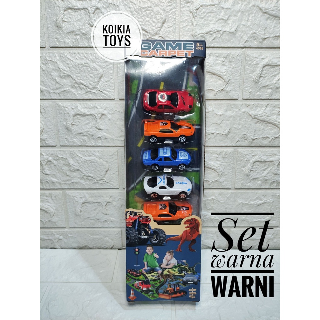 Jual Mainan anak mobil-mobilan isi 5pcs dengan alas karpet track jalan ...
