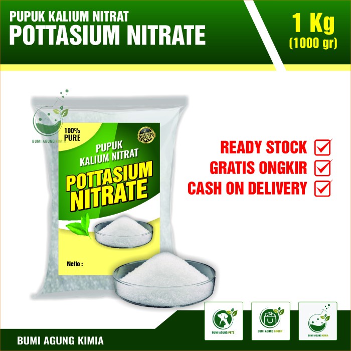 Jual PUPUK KALIUM NITRAT / POTASSIUM NITRATE / KNO3 MURNI 1KG 1 KG ...