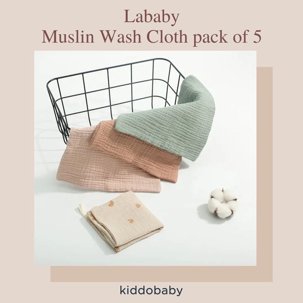 Jual Lababy Muslin Wash Cloth pack of 5 | Kain Washlap Bayi | Shopee ...