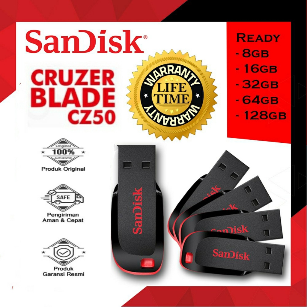 Jual FLASHDISK SANDISK CRUZER BLADE 32GB DAN 64GB ORIGINAL / USB FLASH ...