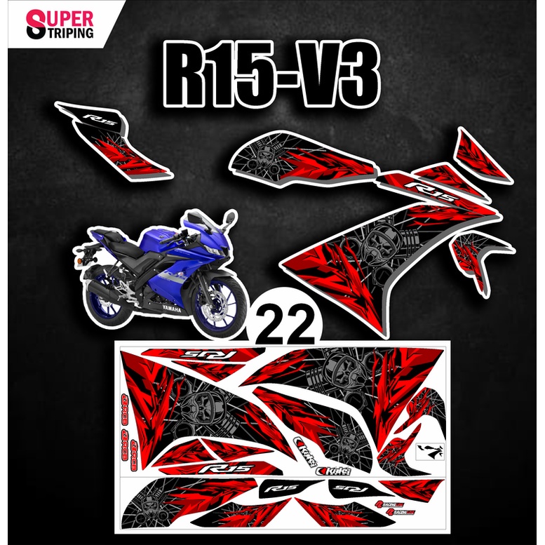 Jual STICKER R15 V3 Varian 22 - Tahun 2017 2018 2019 2020 2021 Desain ...