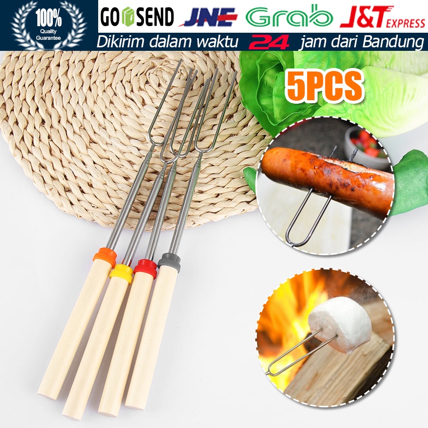 Jual 5Pcs/Set BBQ Marshmallow Skewer /Extendable Fork Stick / Tusukan ...