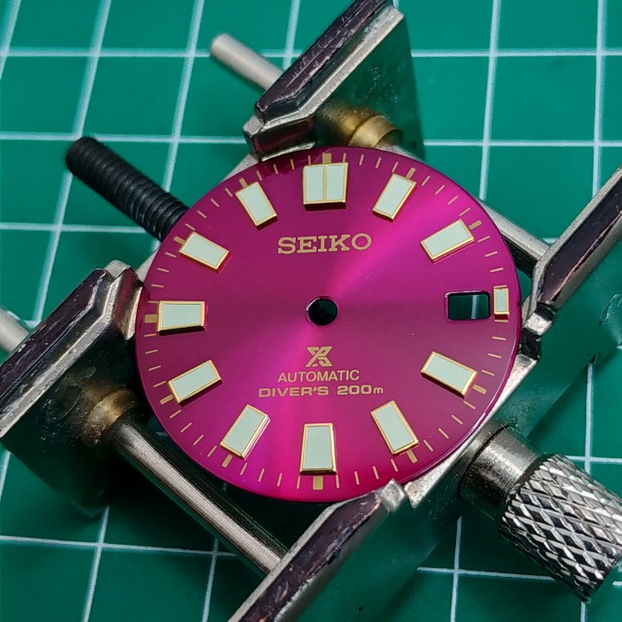 Jual seiko mod dial 62mas purple pink glossy 28,5mm 7s26 nh35 nh36 | Shopee Indonesia