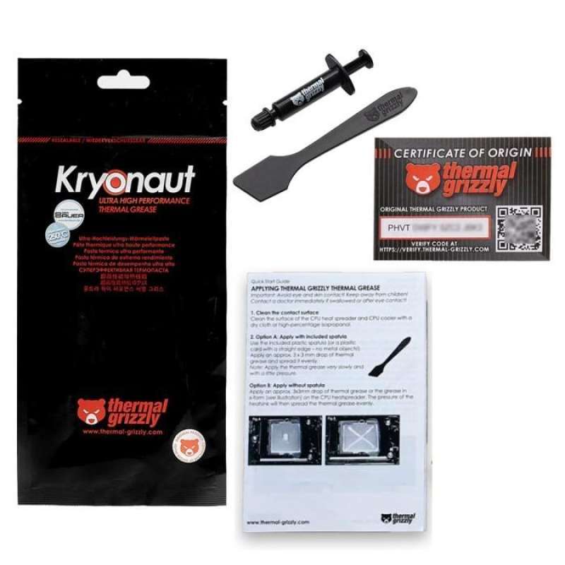 Jual Thermal Grizzly Kryonaut Thermal Paste Pasta Grease 1 gram ...