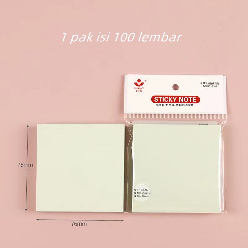 Jual （100 Lembar） Morandi Color Sticky Note Memo Label Sticker Bookmark ...