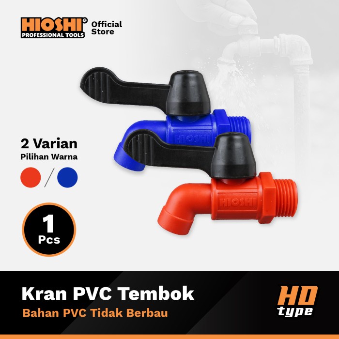 Jual HIOSHI / Kran Air Ujung Lurus/PVC/Taman/Tembok/1/2 Inch 3/4 Inch ...
