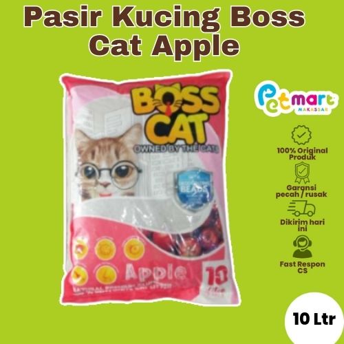 Jual Khusus Gojek/Grab Pasir Kucing Wangi dan Gumpal Boss cat Apple 10 Liter | Shopee Indonesia