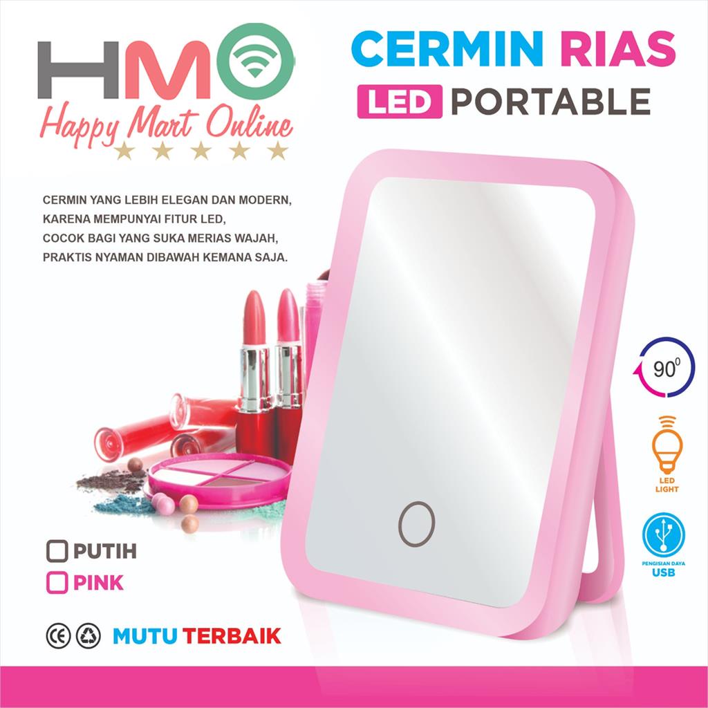 Jual Cermin Lampu LED Rechargeable Mirror Touch Screen LED Kaca Cermin Meja Mini LED | Shopee ...