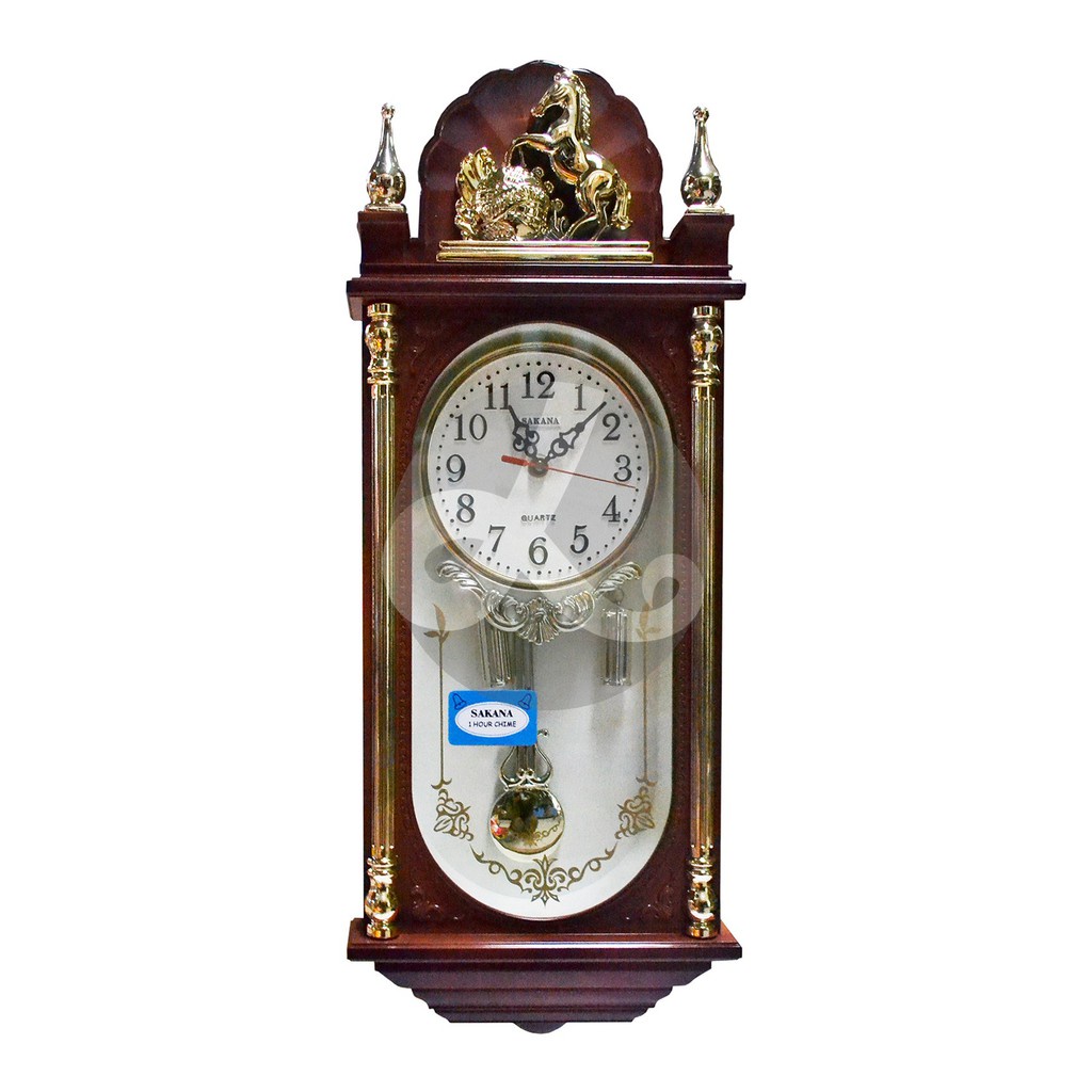 Jual Clock Jam Dinding Rumah Kotak Sakana 329 Jam Bandul Lonceng ...