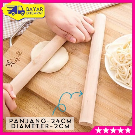 Jual Alat Kayu Penggiling Adonan Rolling Pin [AD30] | Shopee Indonesia