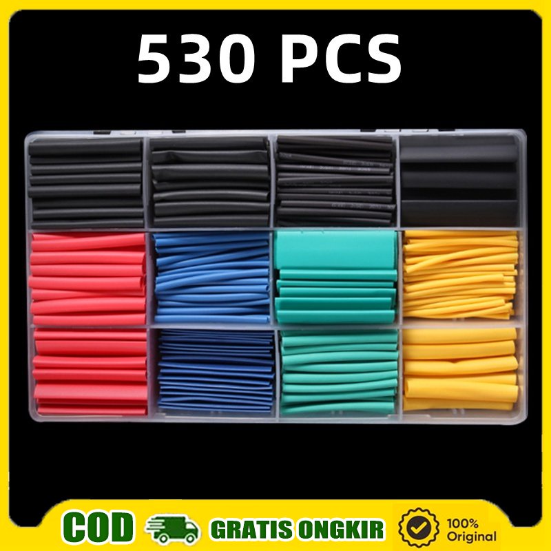 Jual 530pcs Set Kabel Bakar Heat Shrink Bahan Polyolefin Warna Warni ...