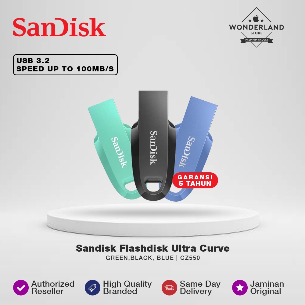 Jual Wonderlandvalen Sandisk Flashdisk Ultra Curve USB-A 3.2 100MB/S ...