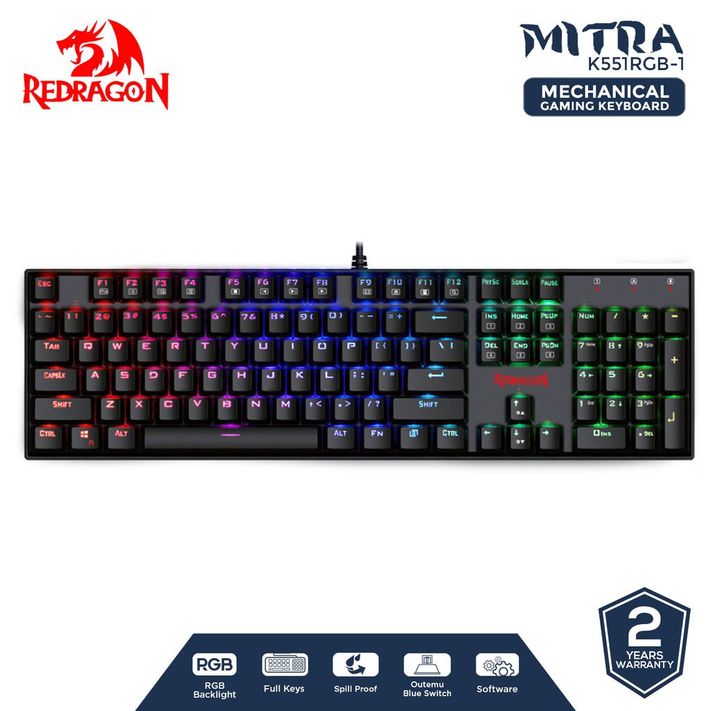 Jual Redragon Gaming Keyboard Mechanical RGB MITRA - K551RGB | Shopee ...