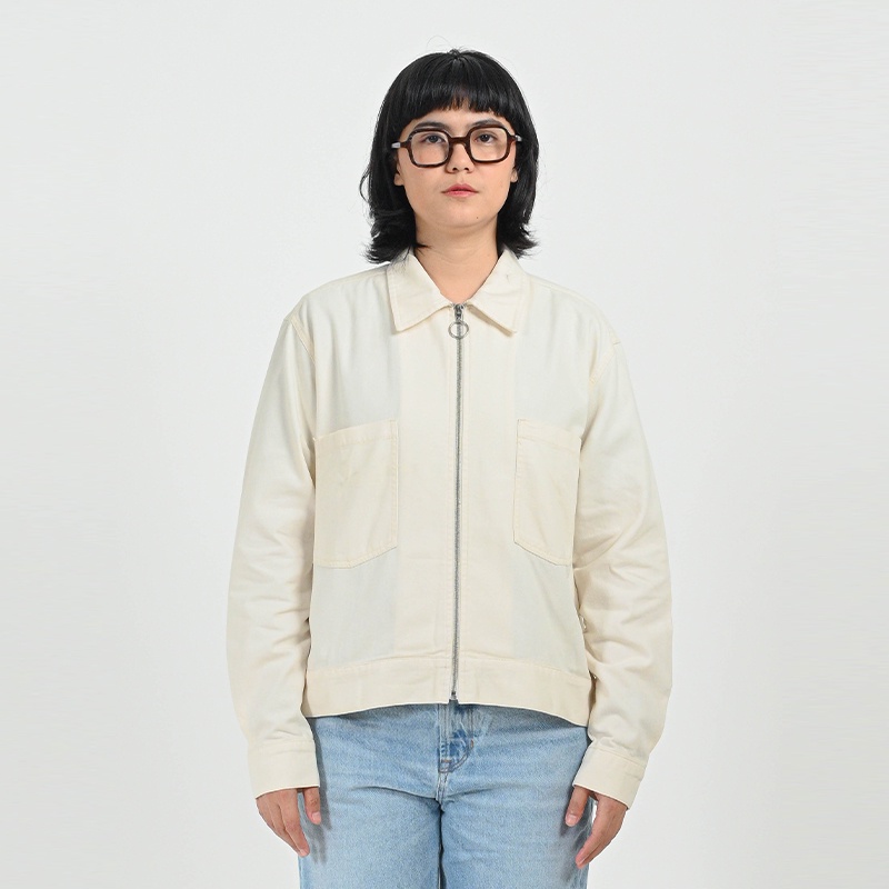 Jual Greenlight Boxy Jaket Wanita Katun Straight Collar With Pockets ...