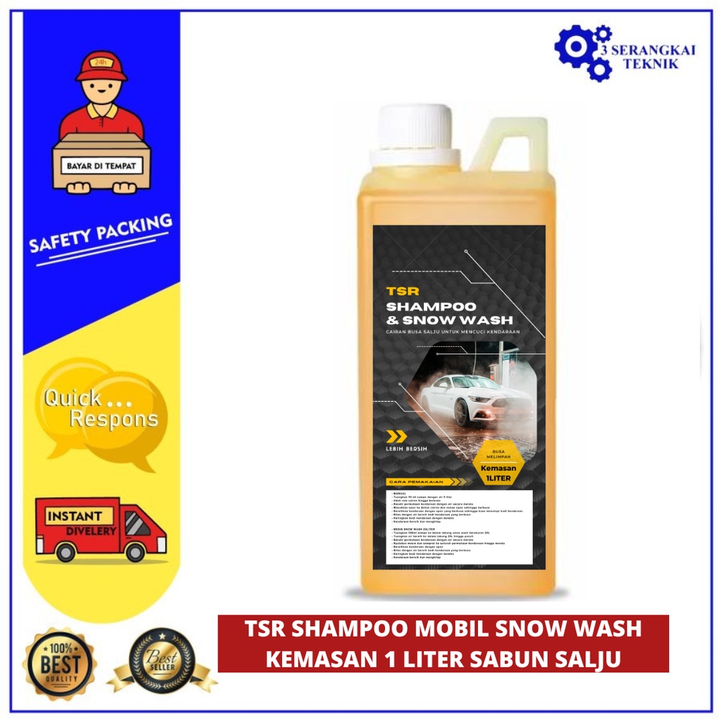 Jual Shampoo Mobil Motor TSR Premium Snow Wash Steam Isi 1 Liter ...